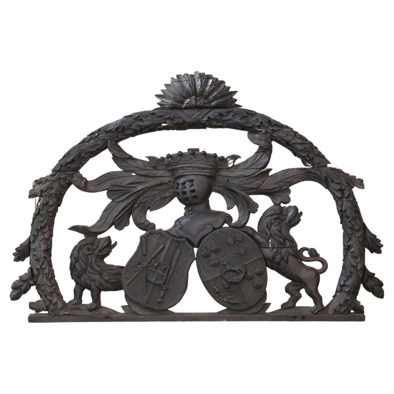 19th Century Carved Heraldic Coat of Arms For Sale at 1stDibs