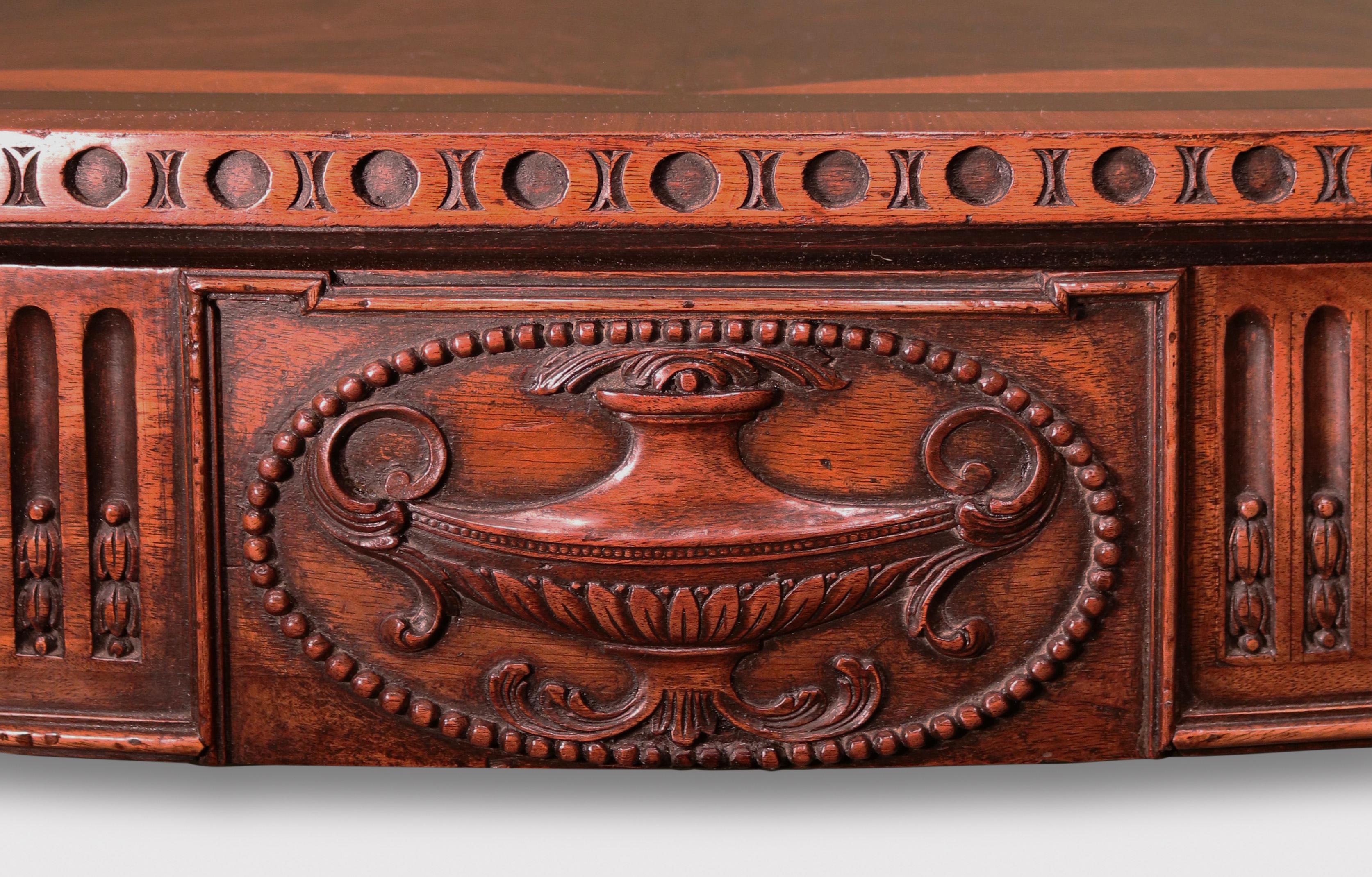 19th Century Chippendale Revival Mahogany Semi, Elliptical Serving ...