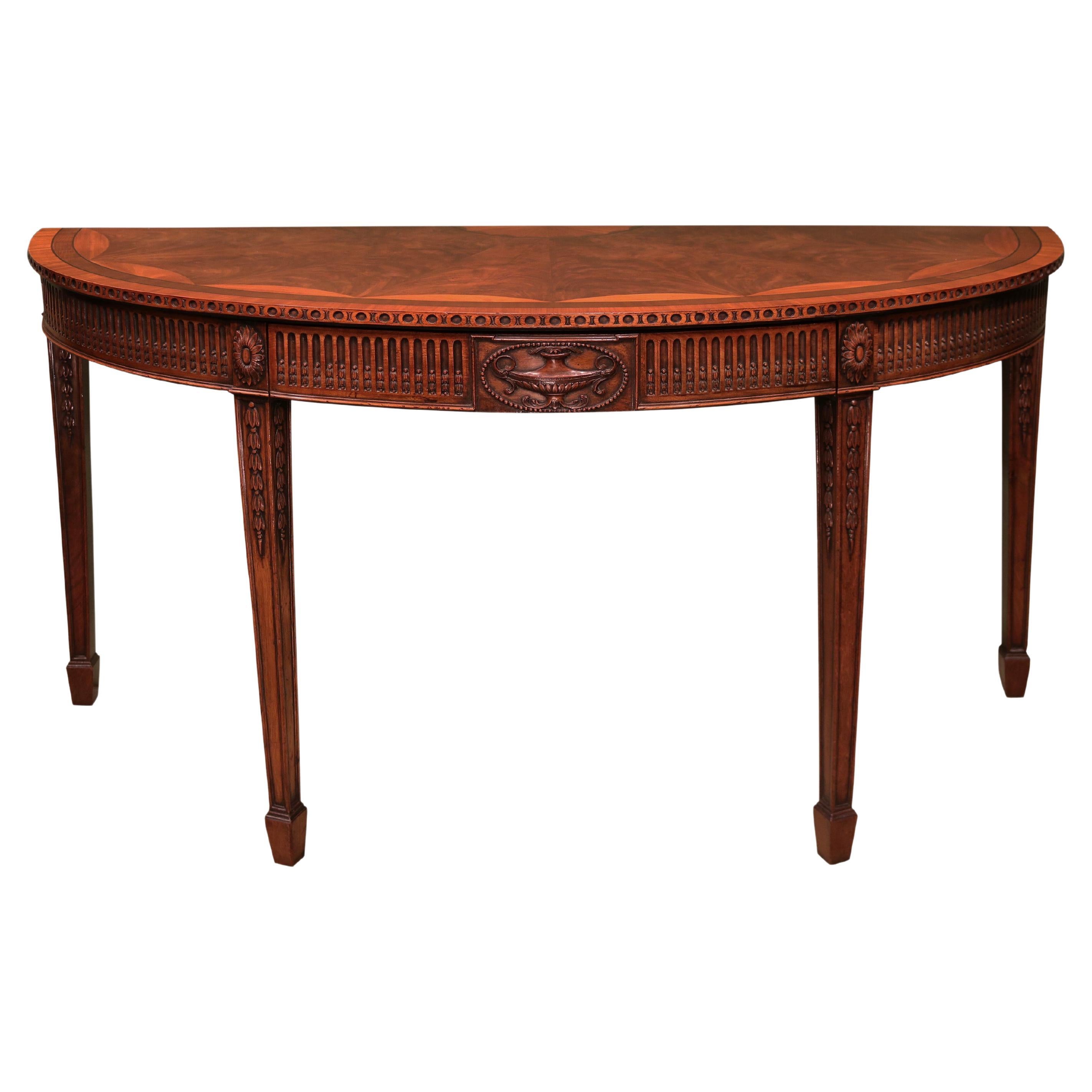 19th Century Chippendale Revival Mahogany Semi, Elliptical Serving ...