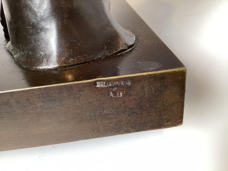 19th Century Classical Bronze Draped Female Sculpture, Signed ...