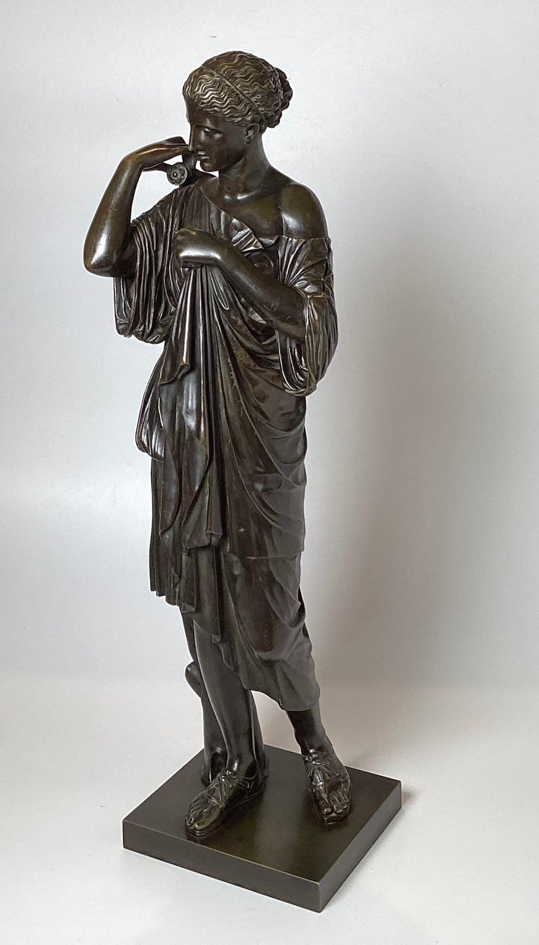 19th Century Classical Bronze Draped Female Sculpture, Signed ...