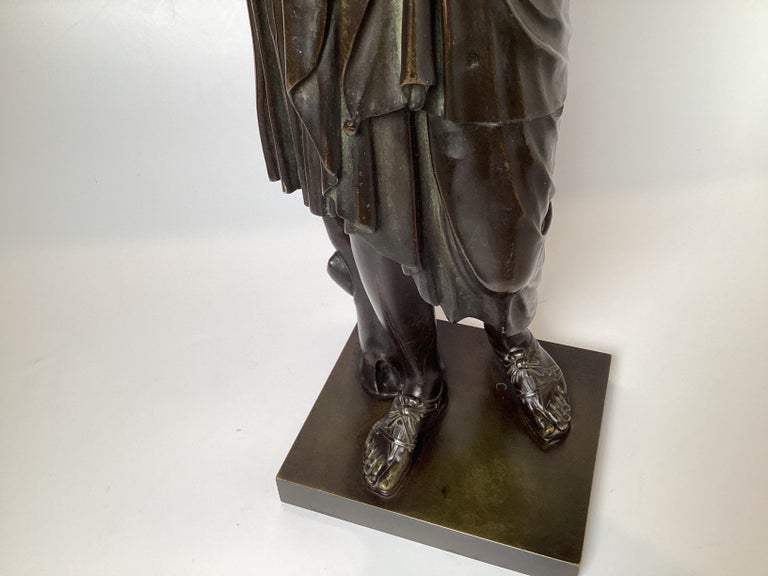 19th Century Classical Bronze Draped Female Sculpture, Signed ...