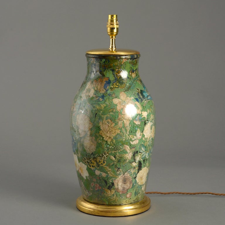 19th Century Decalcomania Vase Lamp at 1stDibs