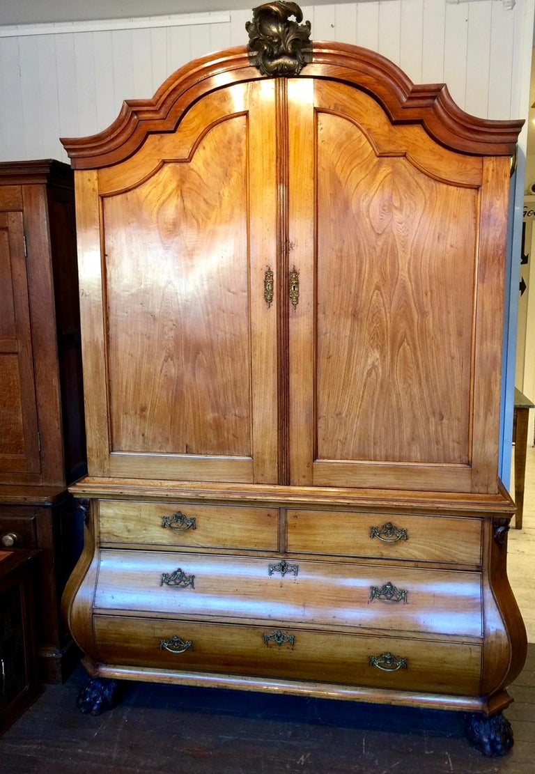 19th Century Dutch Ash Linen Press or Cabinet at 1stDibs