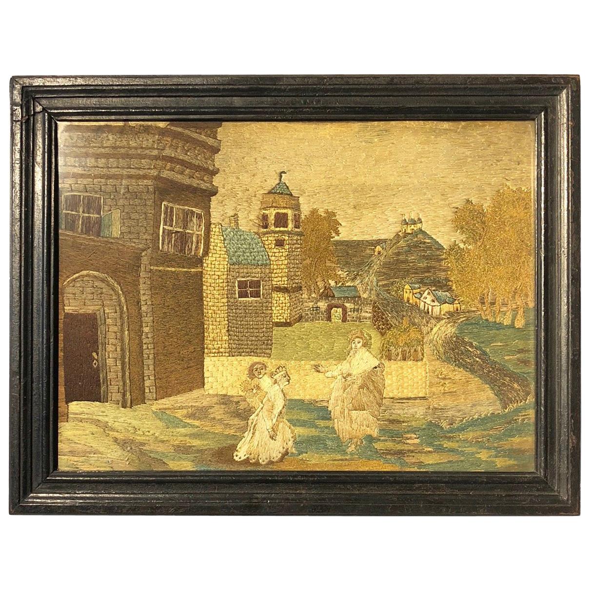 Attractive Late 19th Century Needlework Panel For Sale at 1stDibs
