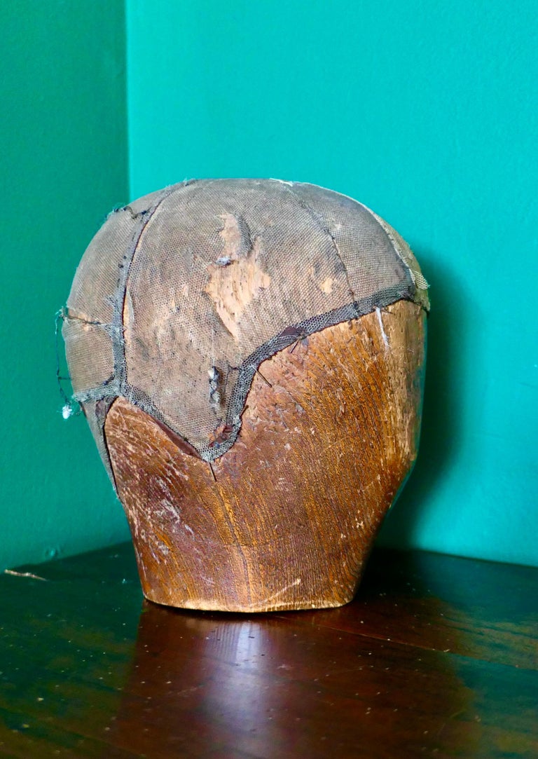 A 19th Century Elm Barrister’s Wig Stand or Milliners Hat Block Shop ...