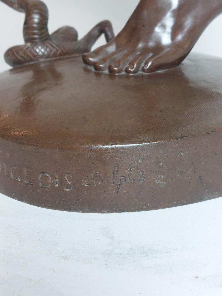 19th Century French Bronze of a Snake Charmer, Signed Charles Arthur ...