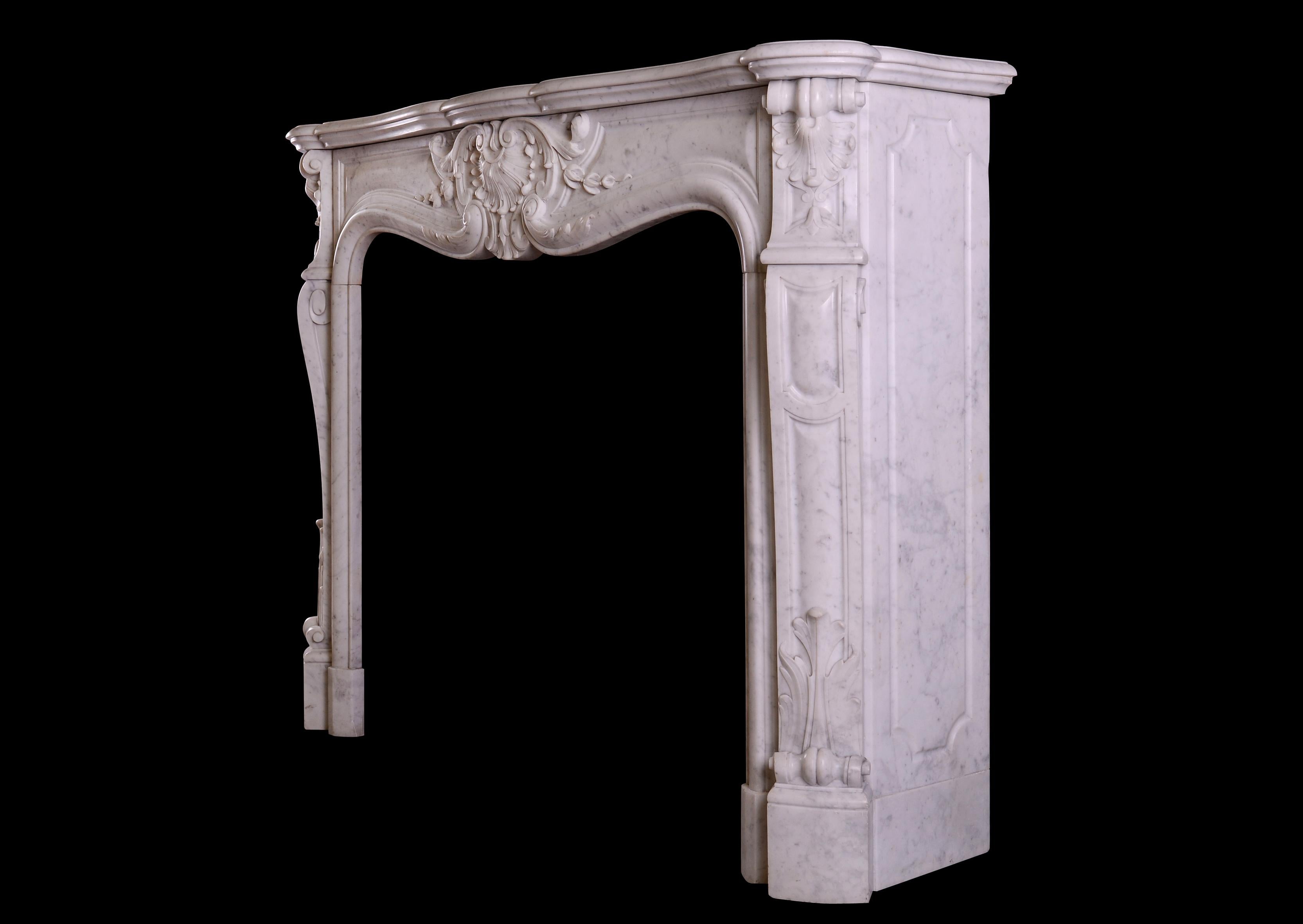19th Century French Marble Fireplace in the Louis XV Style at 1stDibs