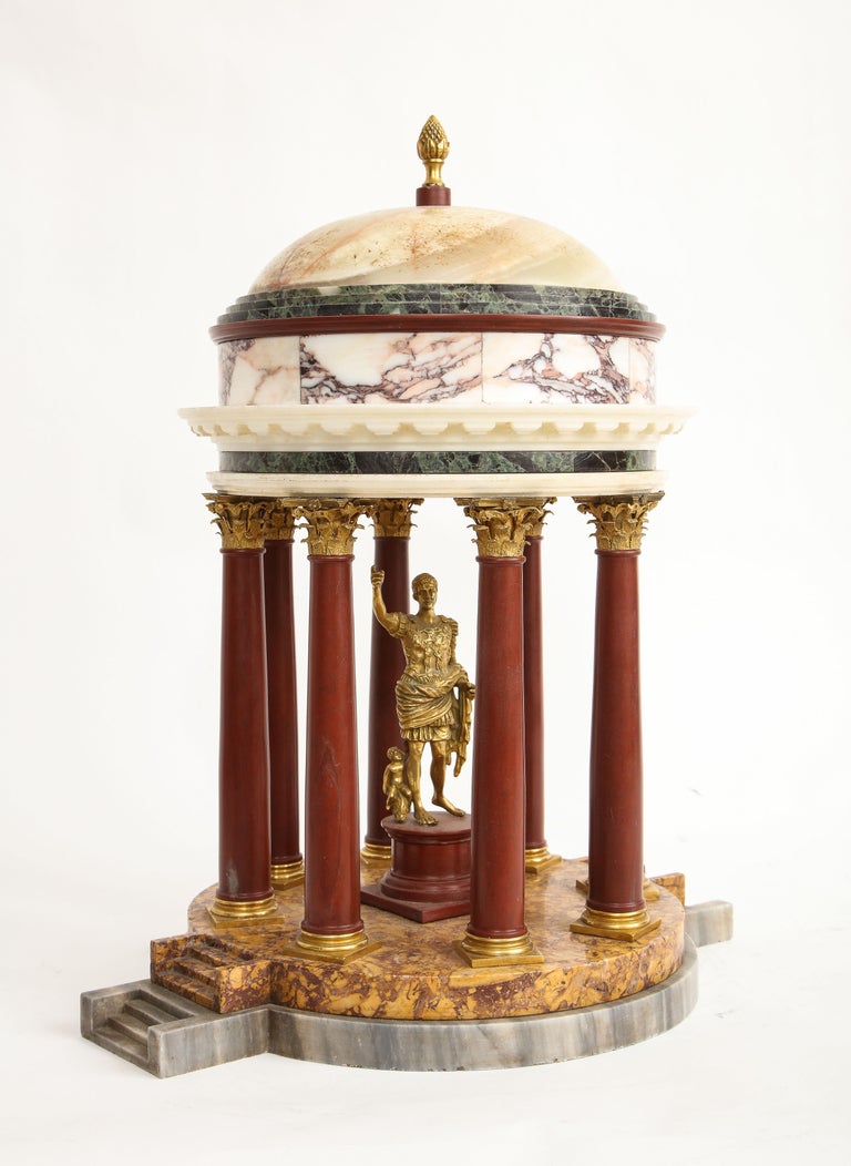 19th Century Italian Ormolu Mounted Multi-Marble Julius Caesar Coliseum ...