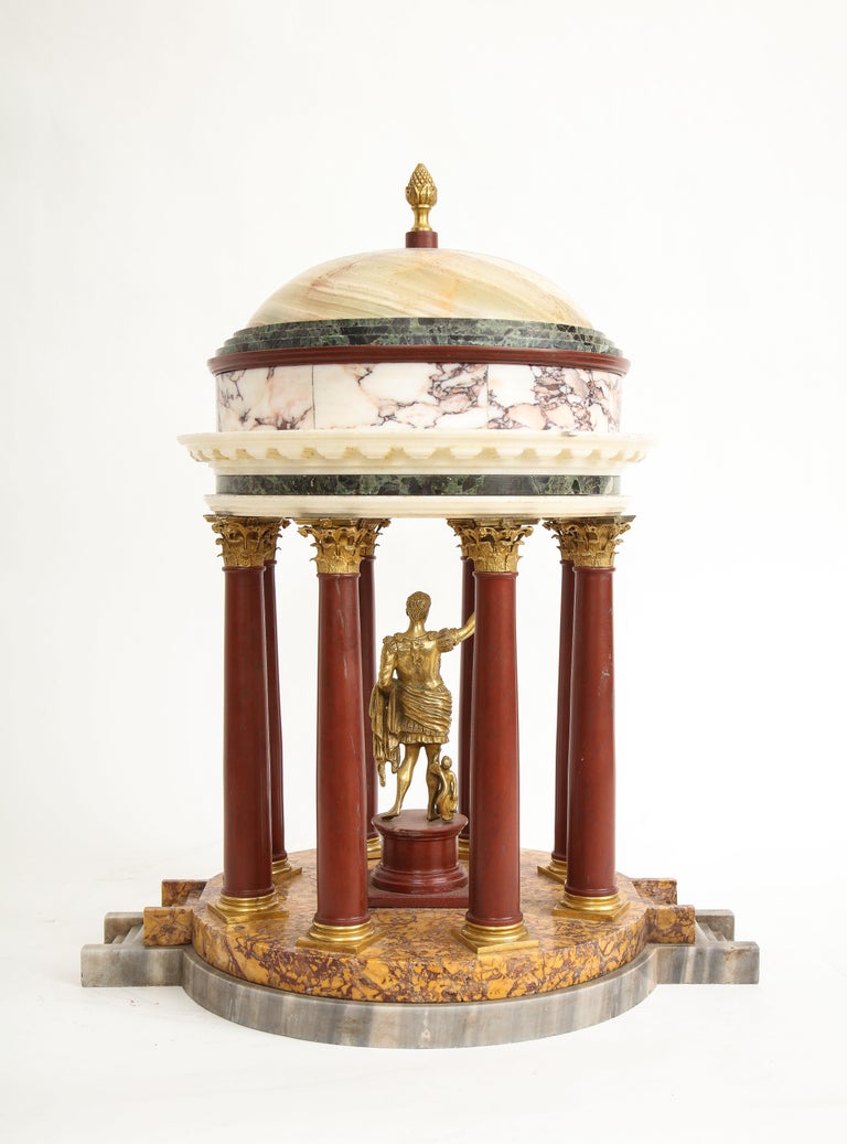 19th Century Italian Ormolu Mounted Multi-Marble Julius Caesar Coliseum ...