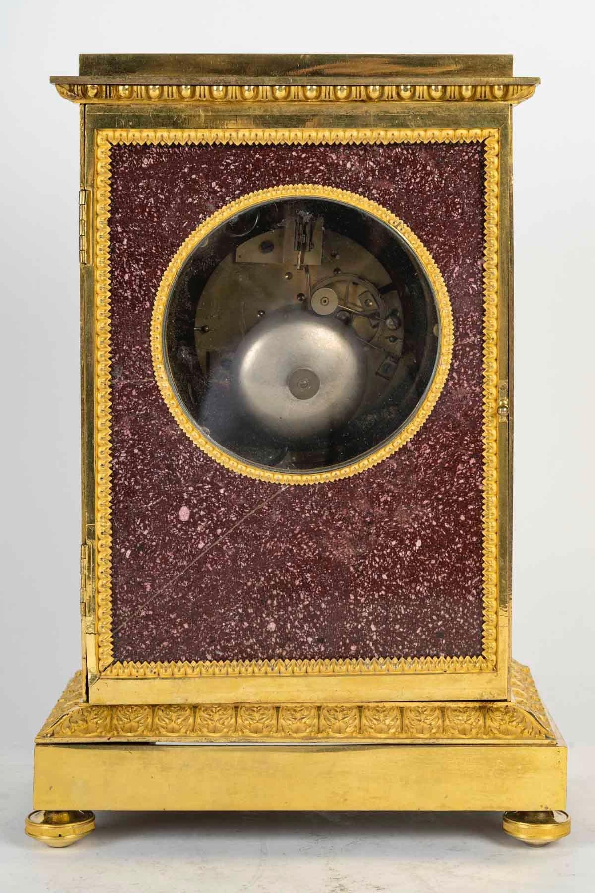 A 19th Century Louis XVI Style Porphyry Mantel Clock circa 1850 For ...