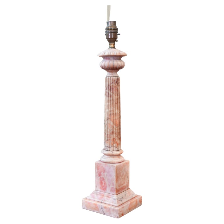 19th Century Marble Column Table Lamp at 1stDibs