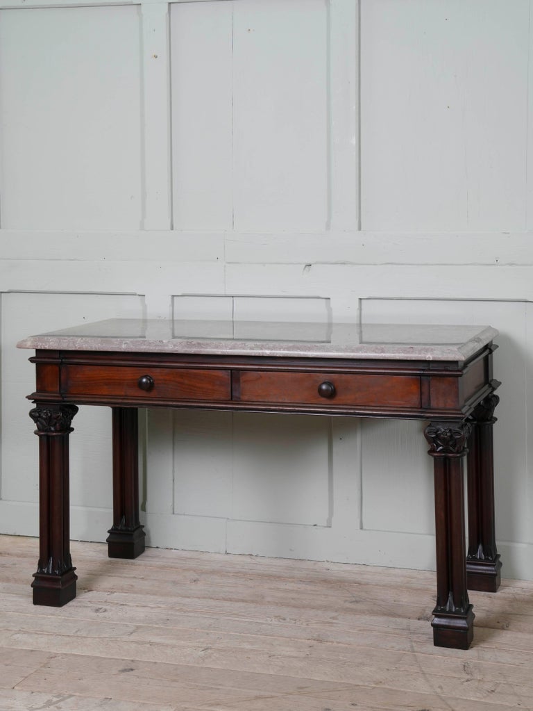 19th Century Marble Top Serving Table For Sale at 1stDibs