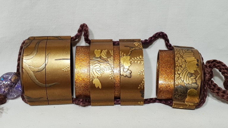 19th Century Meiji Period Gild Laquered Inro at 1stDibs