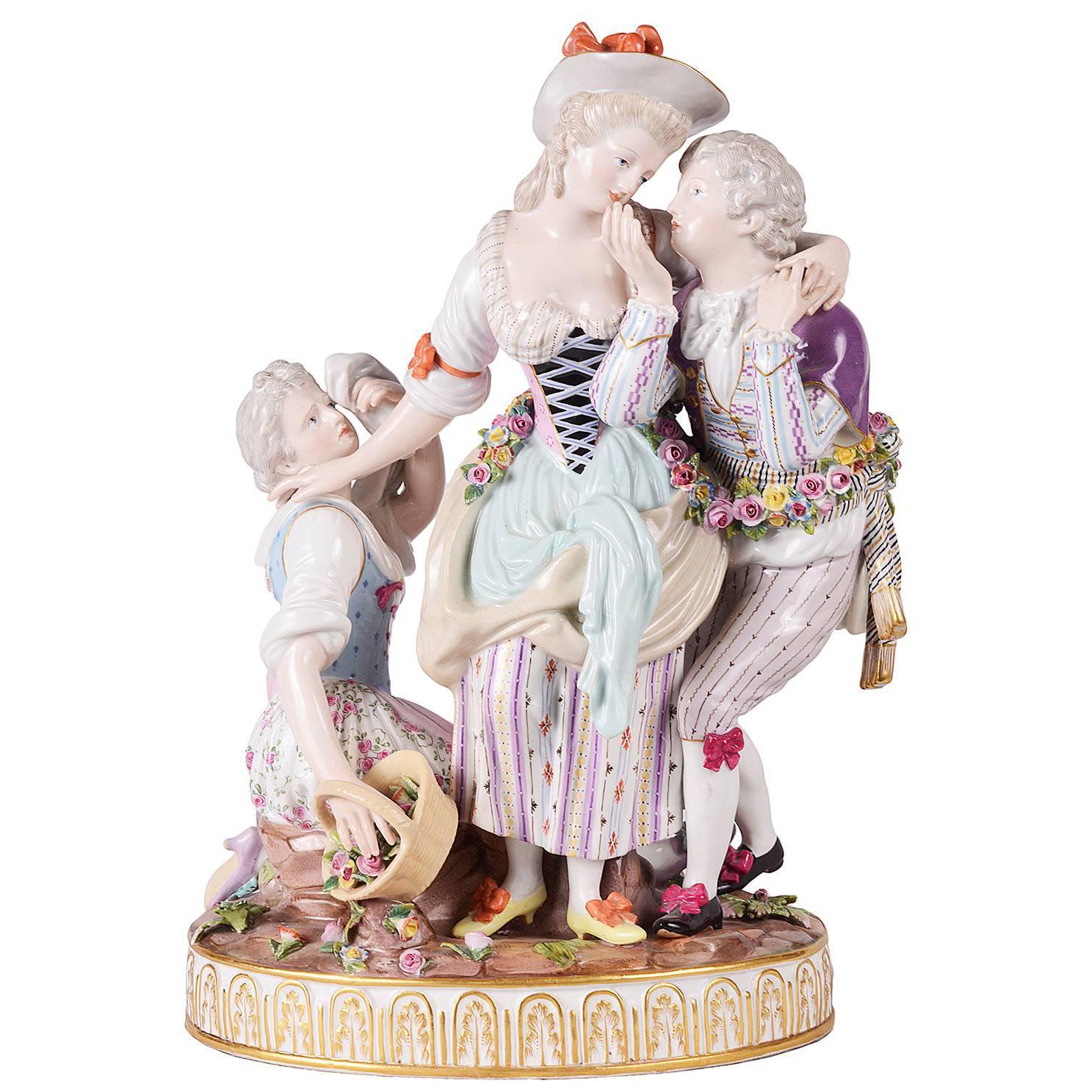 Meissen Teichert Large Platter Excellently Painted, 19th Century For ...