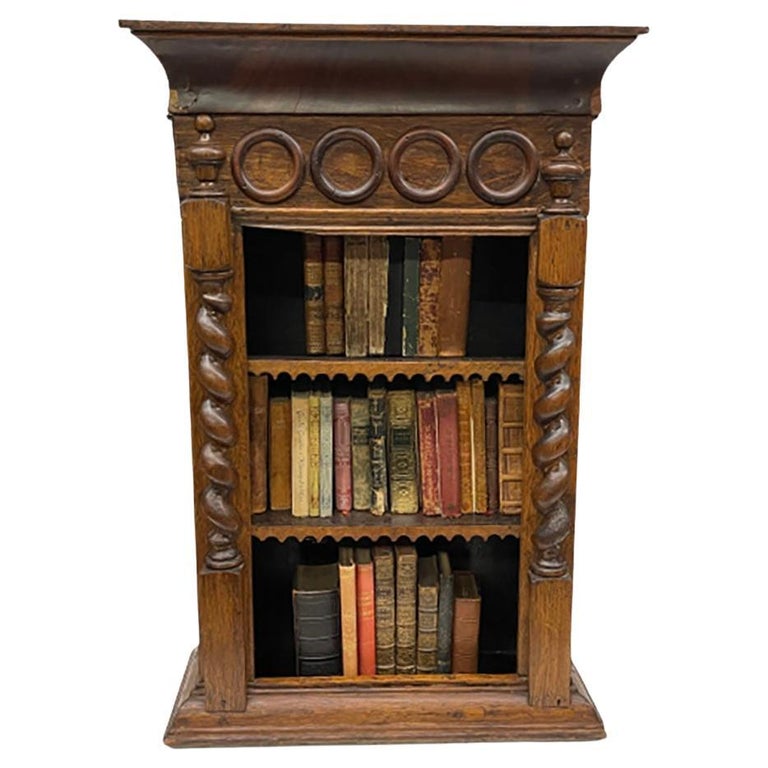 19th Century Miniature Wooden Bookcase For Sale at 1stDibs