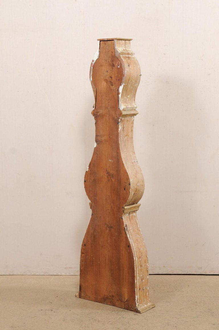 19th Century Mora Floor Clock from Sweden, Scraped Finish w/Subtle Gold ...