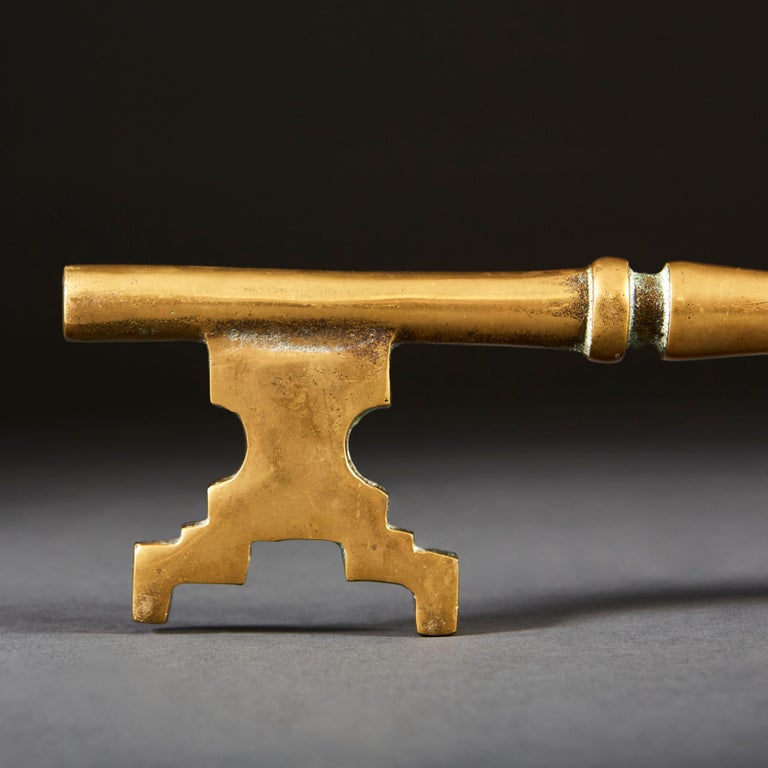 19th Century Overscale Brass Key For Sale at 1stDibs
