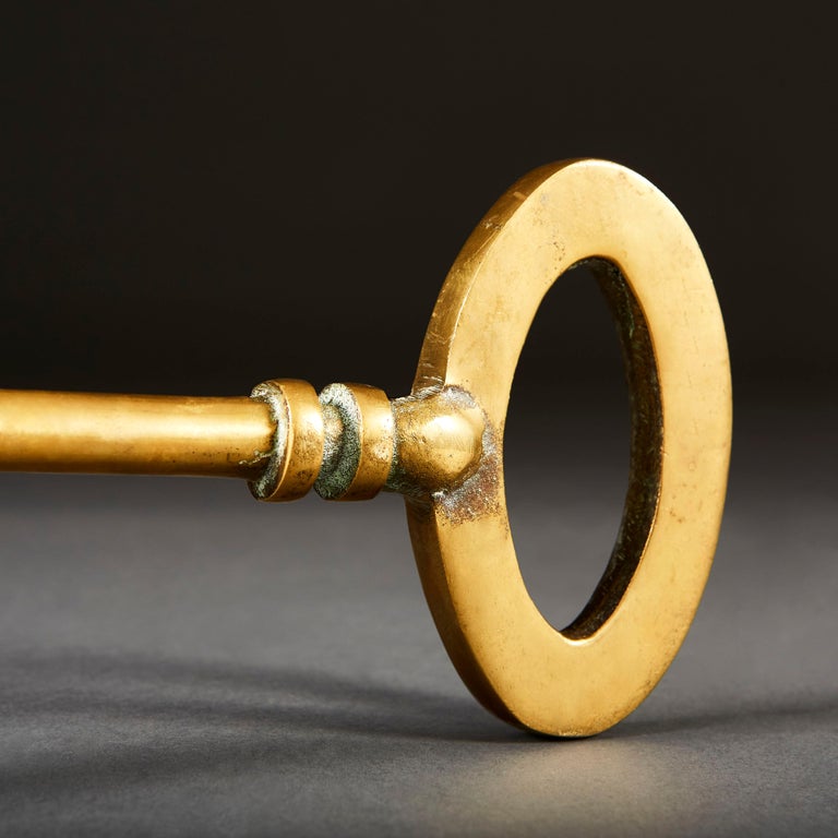 19th Century Overscale Brass Key For Sale at 1stDibs