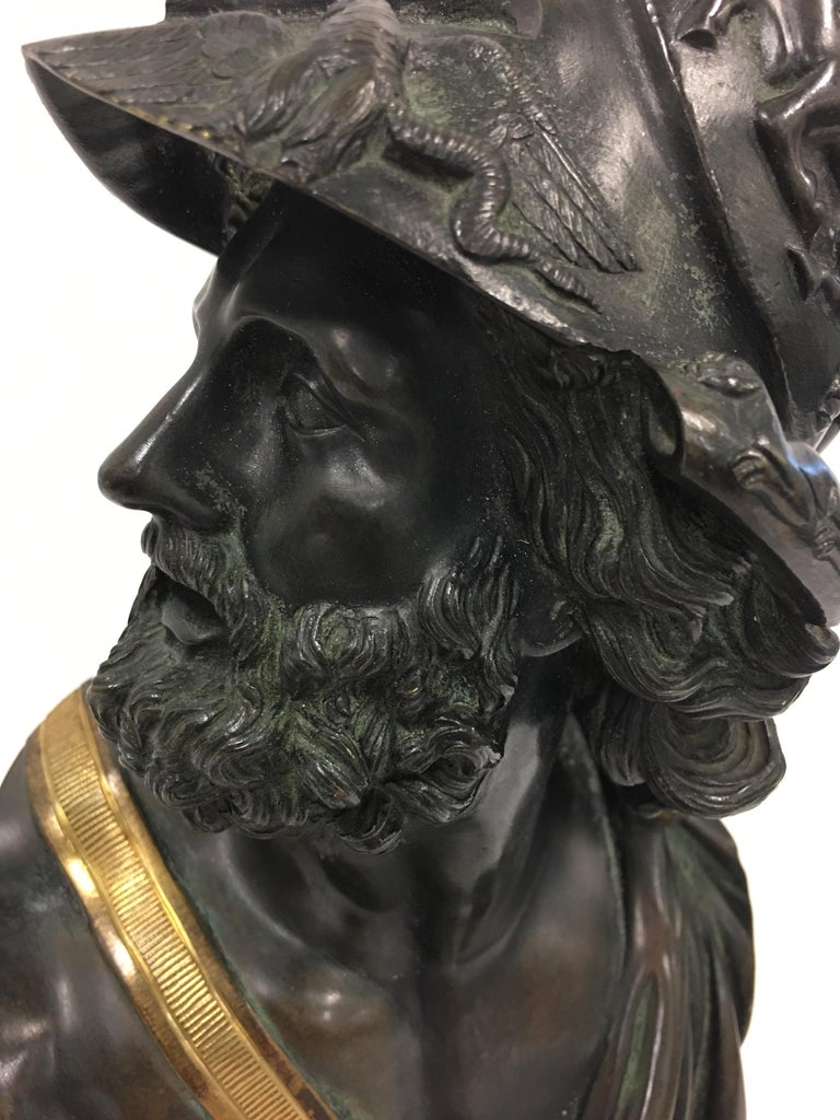 19th Century Patinated and Ormolu Bronze Bust of Menelaus King of ...