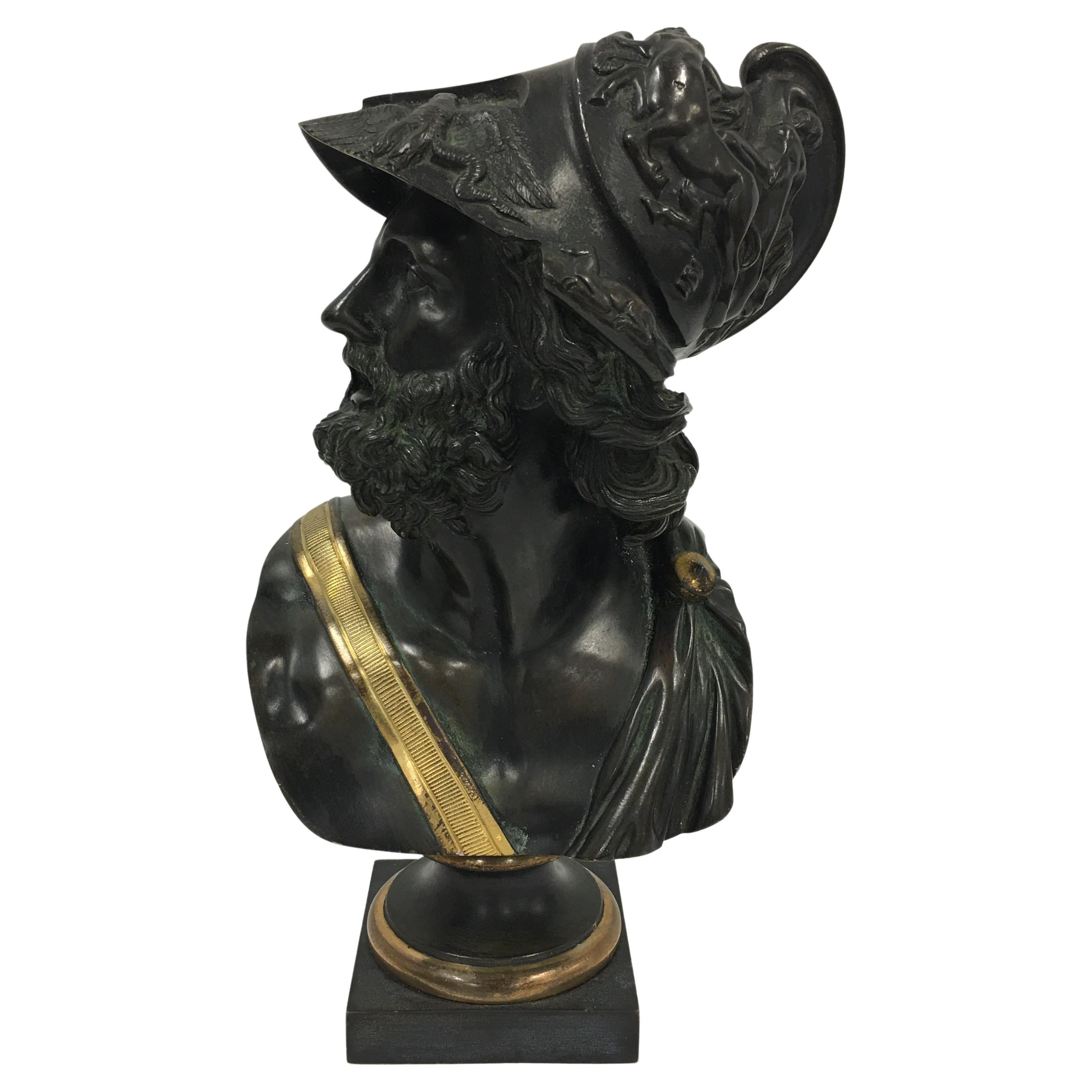 19th Century Patinated and Ormolu Bronze Bust of Menelaus King of ...