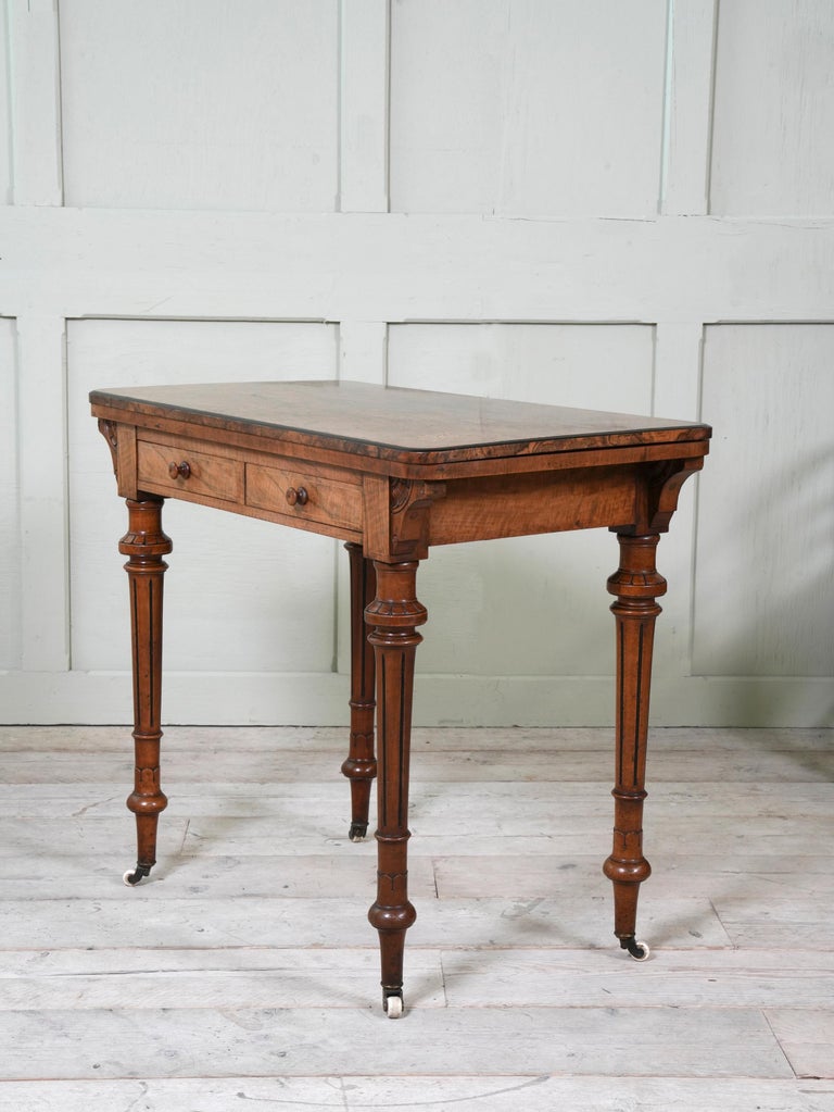19th Century Satinwood and Mahogany Card Table at 1stDibs