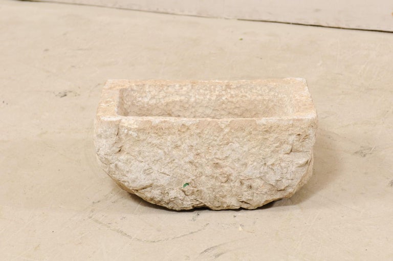 19th Century Spanish Hand Carved Limestone Basin at 1stDibs