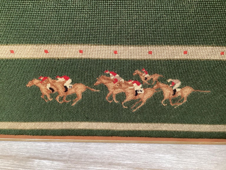 19th Century Wool Needlepoint Framed Table Cover For Sale at 1stDibs