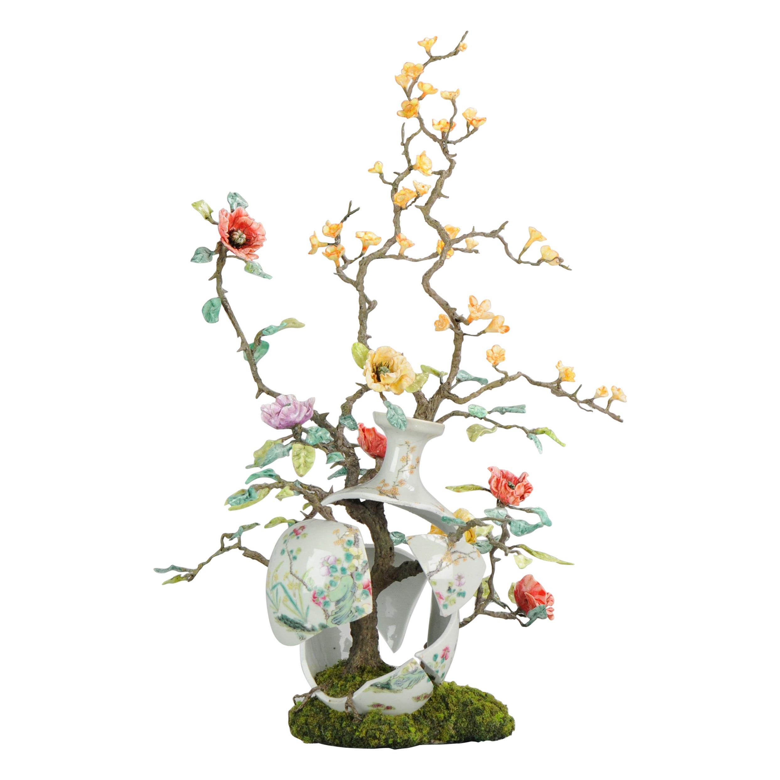 Sculpture by Patrick Bergsma Made from a 19th Chinese Fencai Porcelain ...