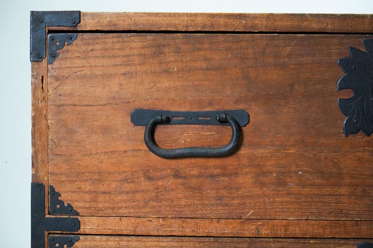19th Century Antique Japanese Tansu Chest, 2 Parts For Sale at 1stDibs
