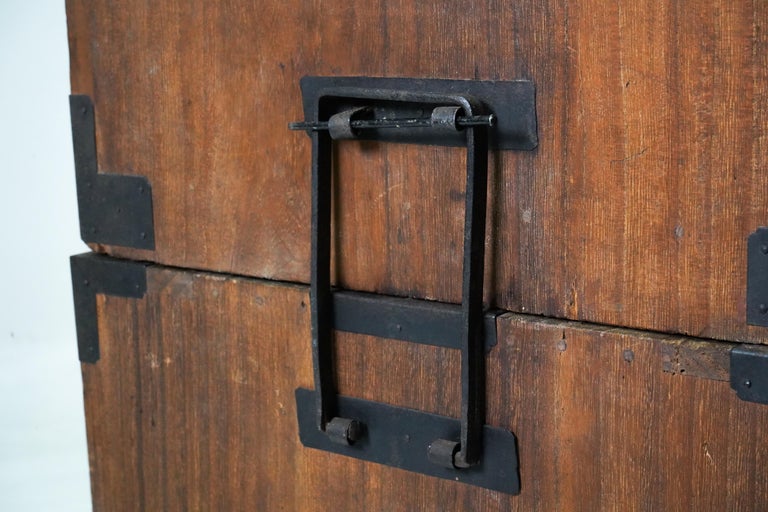 19th Century Antique Japanese Tansu Chest, 2 Parts For Sale at 1stDibs