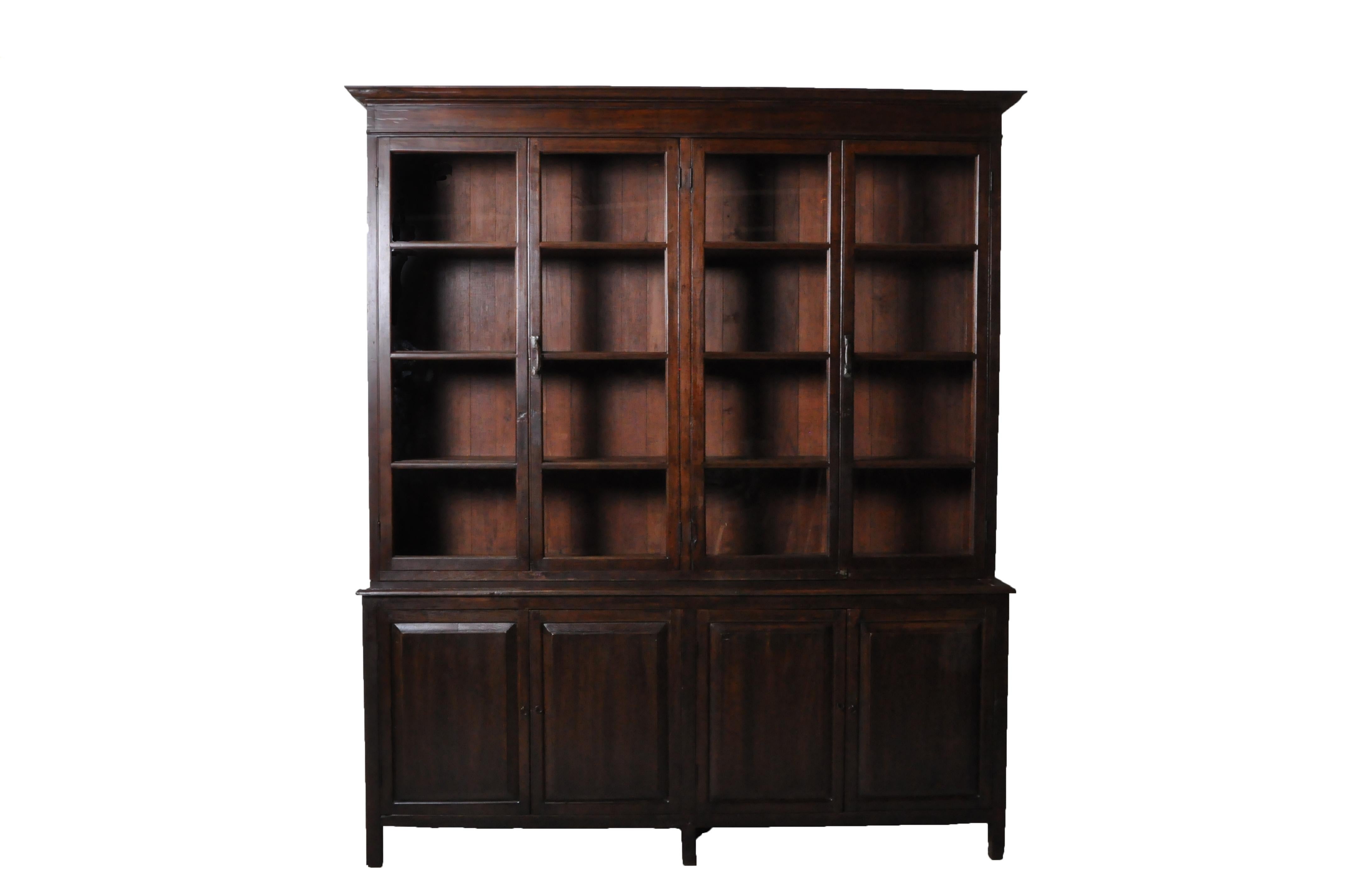 20th Century British Colonial Bookcase with Bottom Storage at 1stDibs