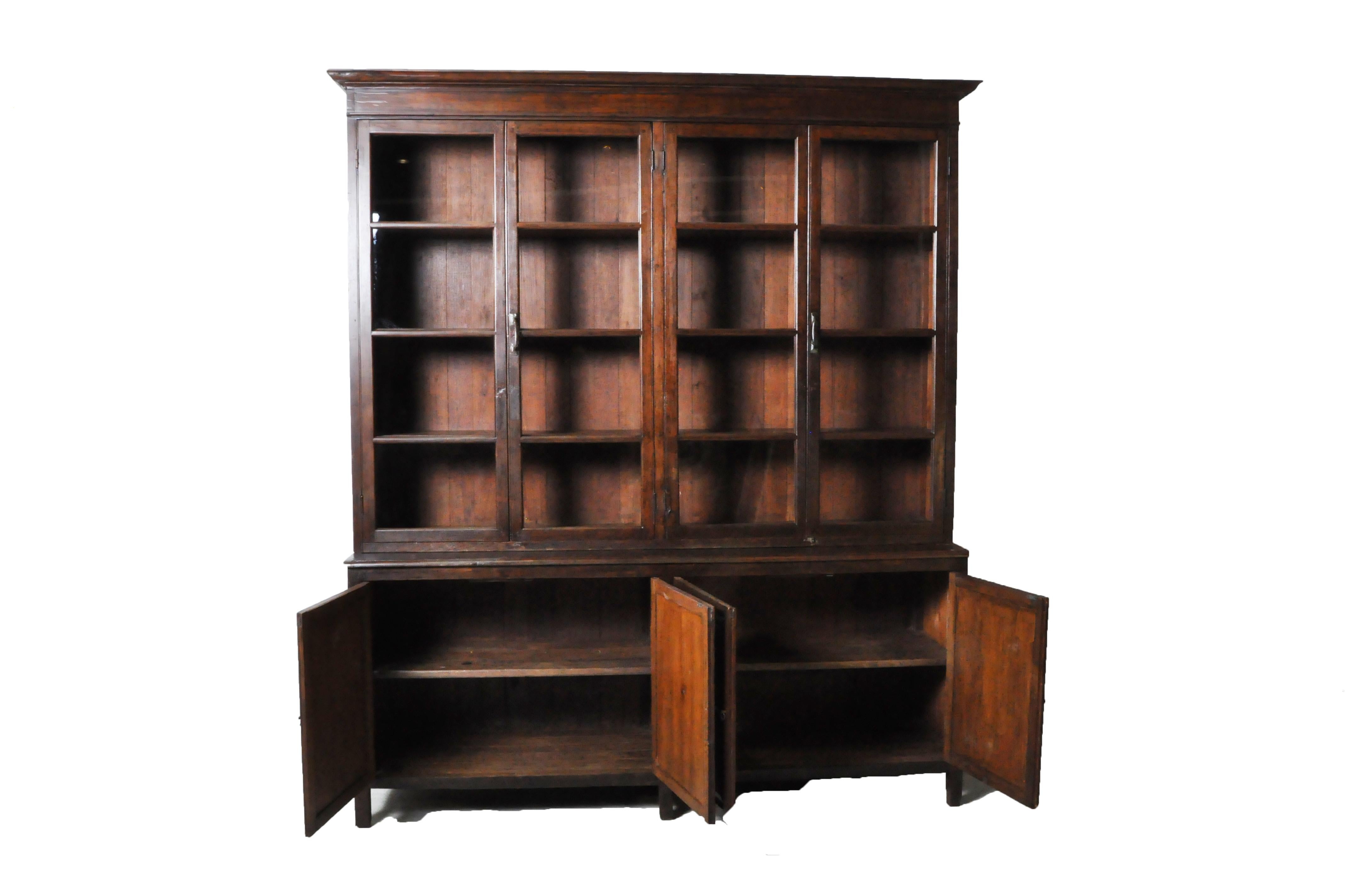 20th Century British Colonial Bookcase with Bottom Storage at 1stDibs