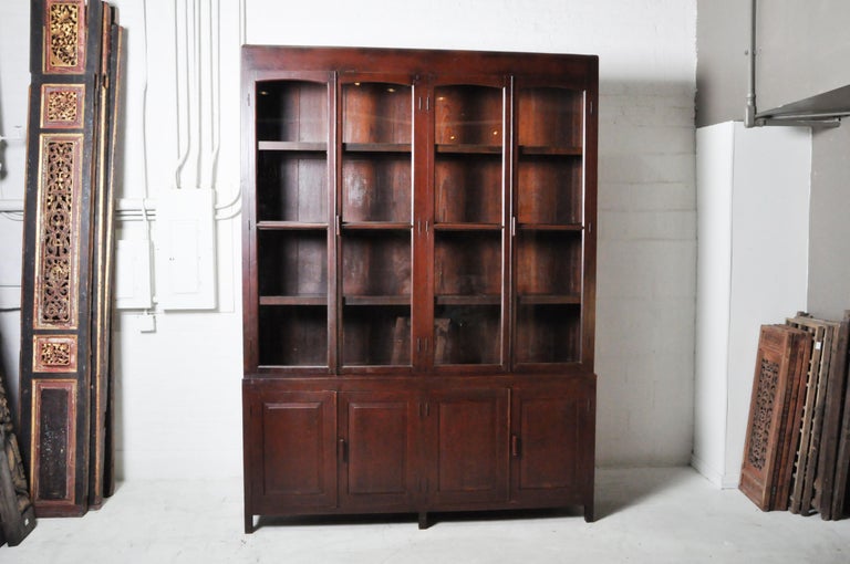 20th Century British Colonial Bookcase with Bottom Storage For Sale at ...
