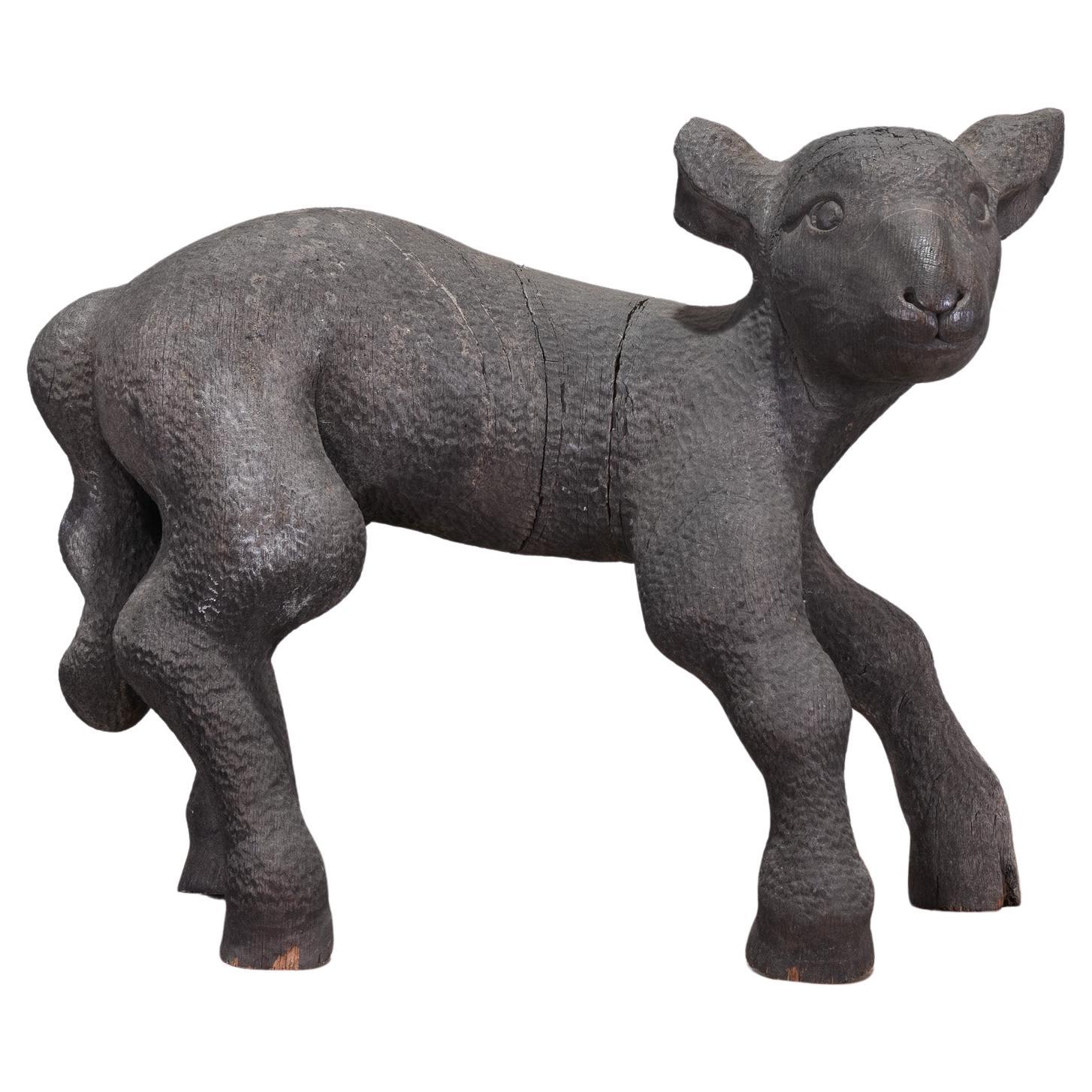 A 20th Century Carved Oak Lamb For Sale at 1stDibs
