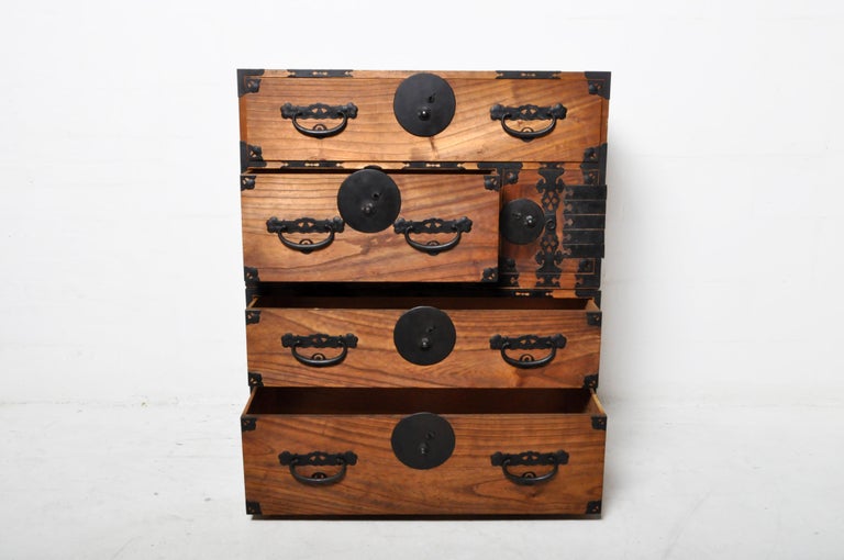 20th Century Japanese Tansu Chest in Two Parts at 1stDibs