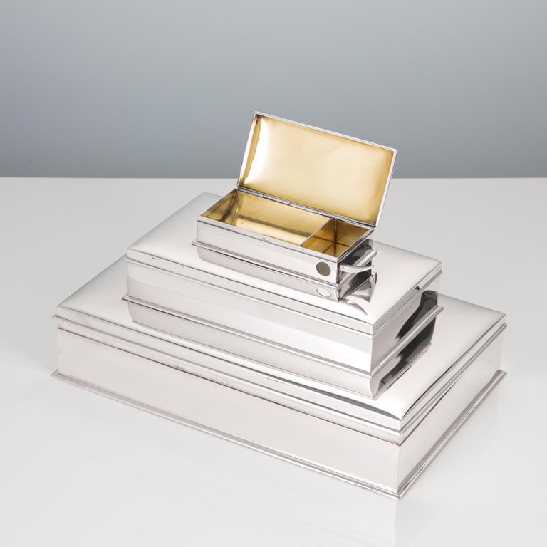 20th Century Sterling Silver 3-Tier Cigar and Cigarette Box by Tiffany ...