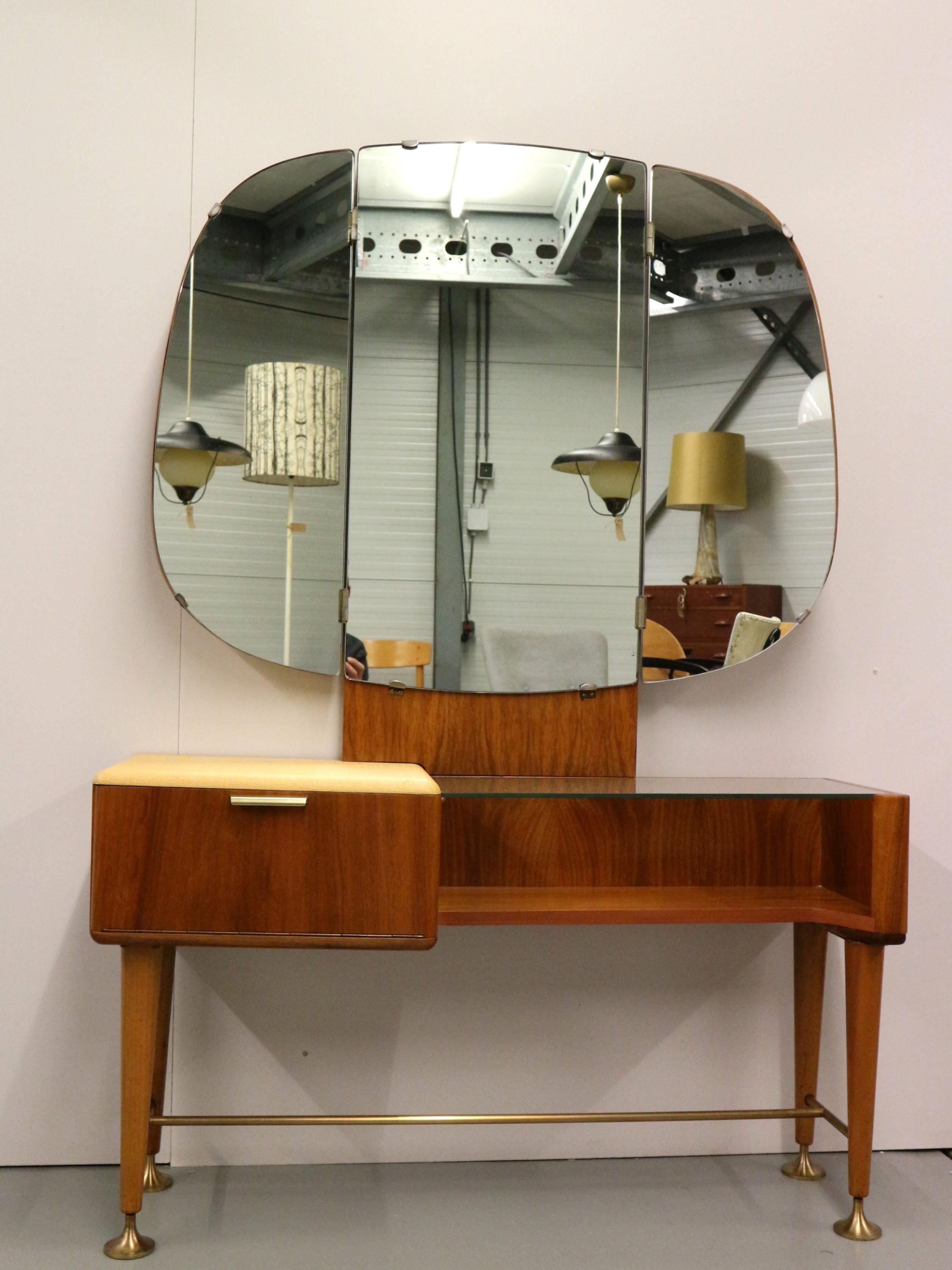 A A Patijn Walnut Veneer Vanity for Zijlstra Holland, 1950s For Sale at ...