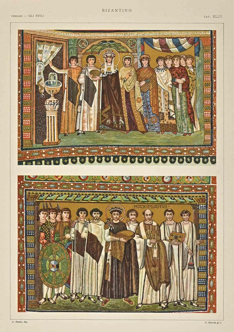 Byzantine Decorative Style- Chromolithograph after A. Alessio For Sale ...