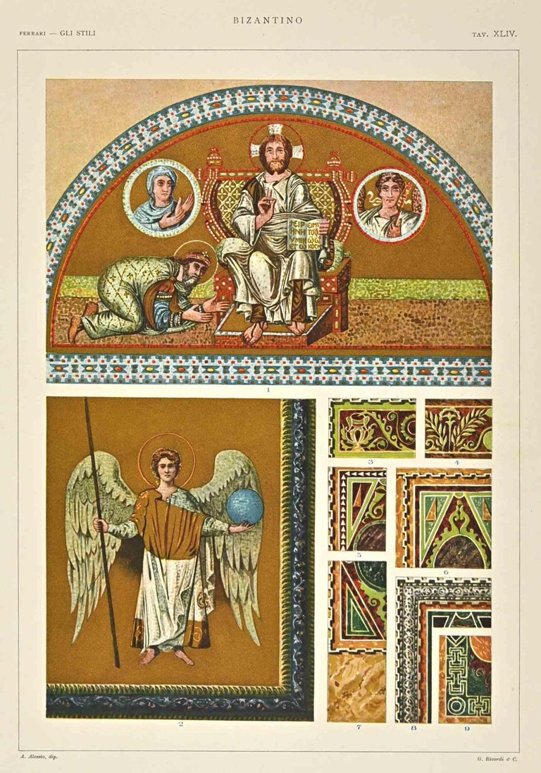 Byzantine Decorative Style- Chromolithograph after A. Alessio For Sale ...