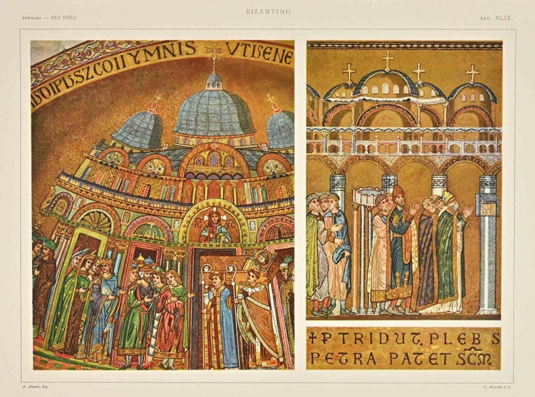 Byzantine Decorative Style- Chromolithograph after A. Alessio For Sale ...