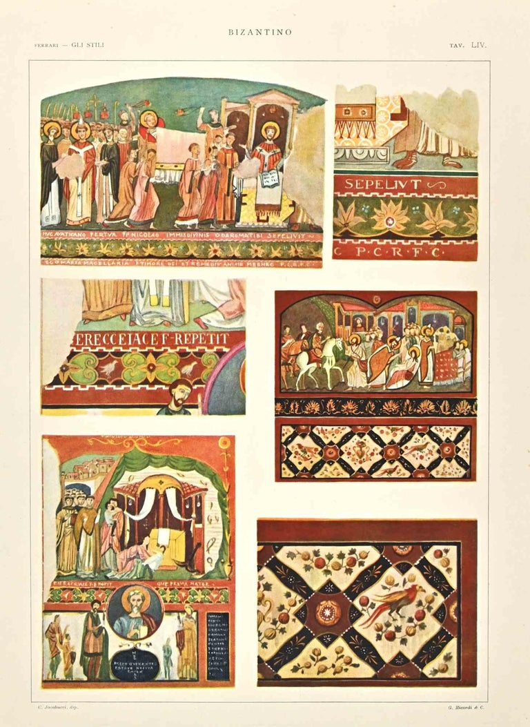 Byzantine Decorative Style - Chromolithograph after A. Alessio For Sale ...