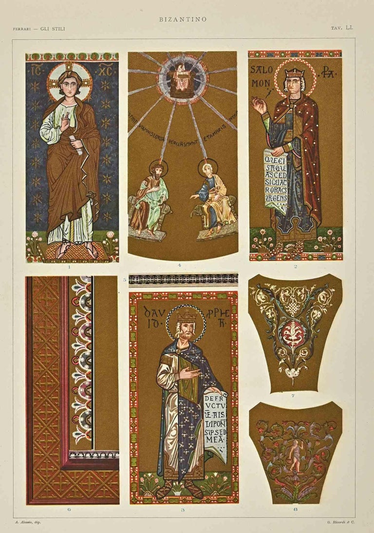 Byzantine Decorative Style - Chromolithograph after A. Alessio For Sale ...