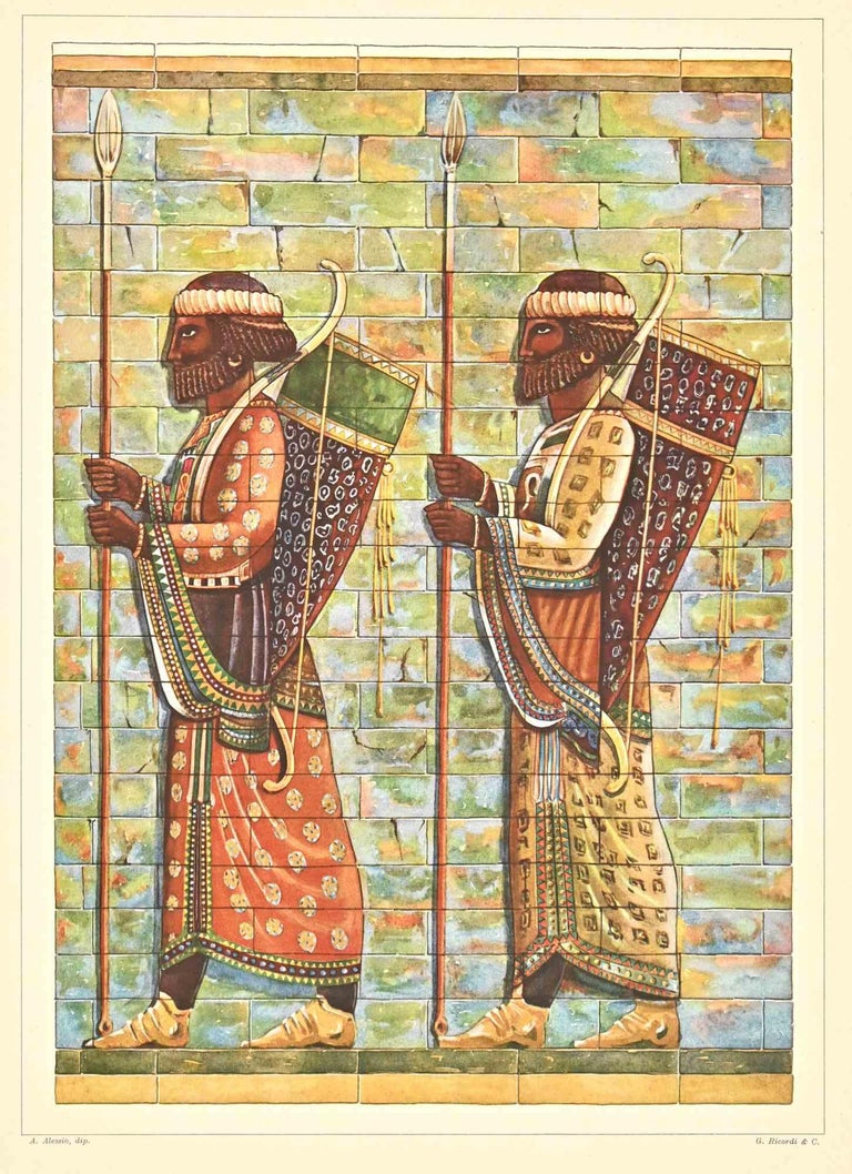 Decorative Motifs- Assyrian - Chromolithograph after A. Alessio For ...