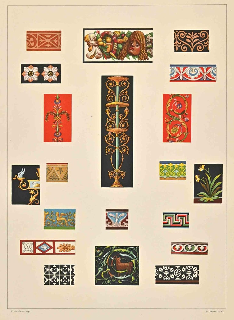 A. Alessio - Decorative Motifs- Roman - Chromolithograph by A. Alessio ...