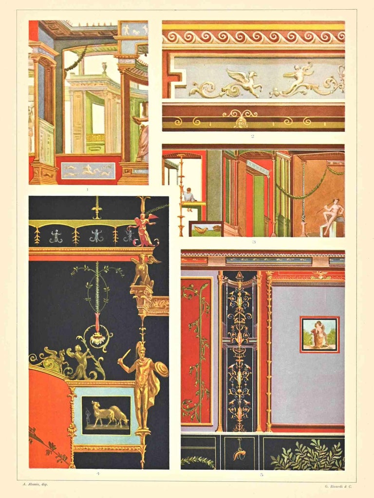 A. Alessio - Decorative Motifs- Roman - Chromolithograph by A. Alessio ...