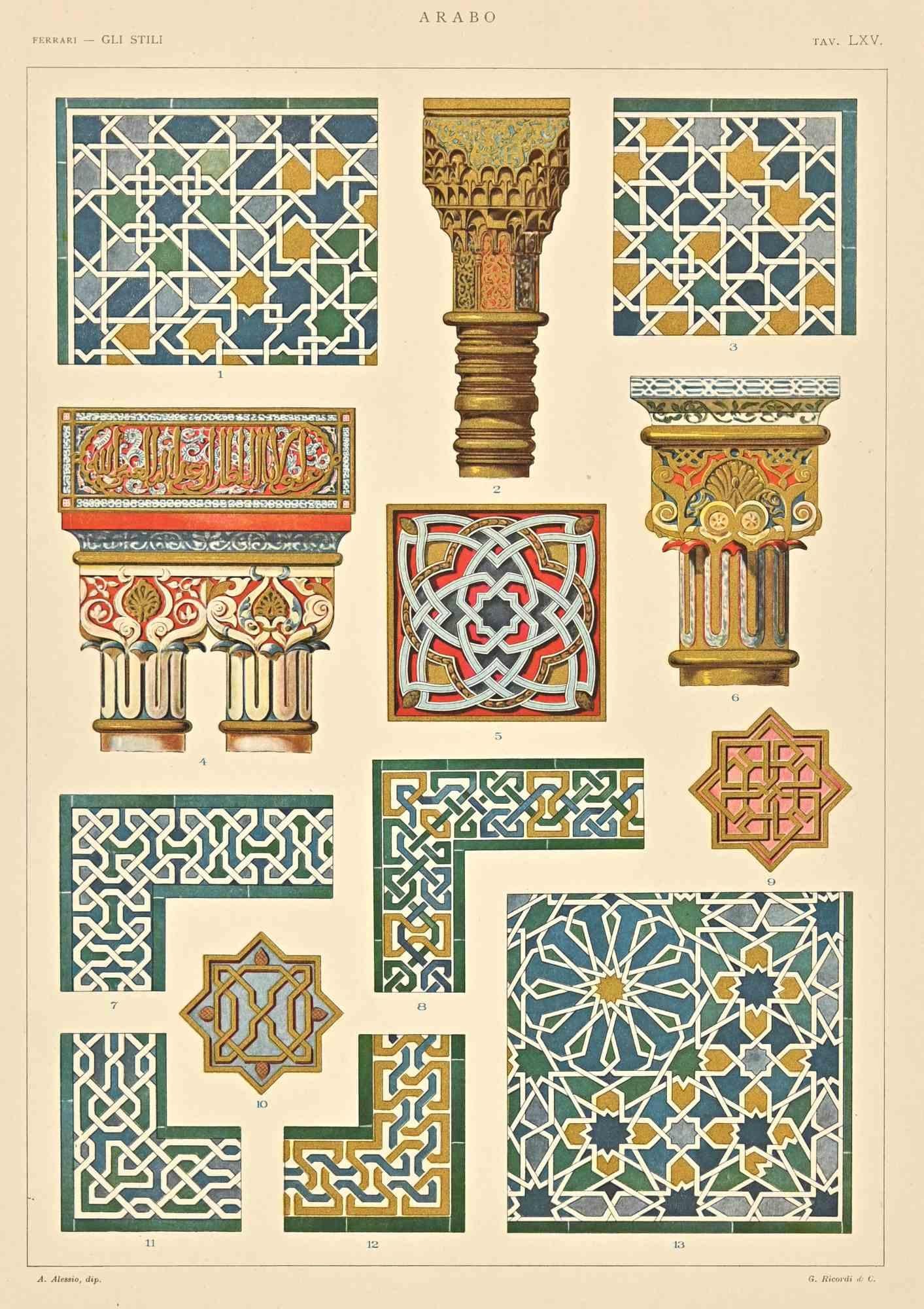 A. Alessio - Decorative Motifs- Arabic - Chromolithograph by A. Alessio ...