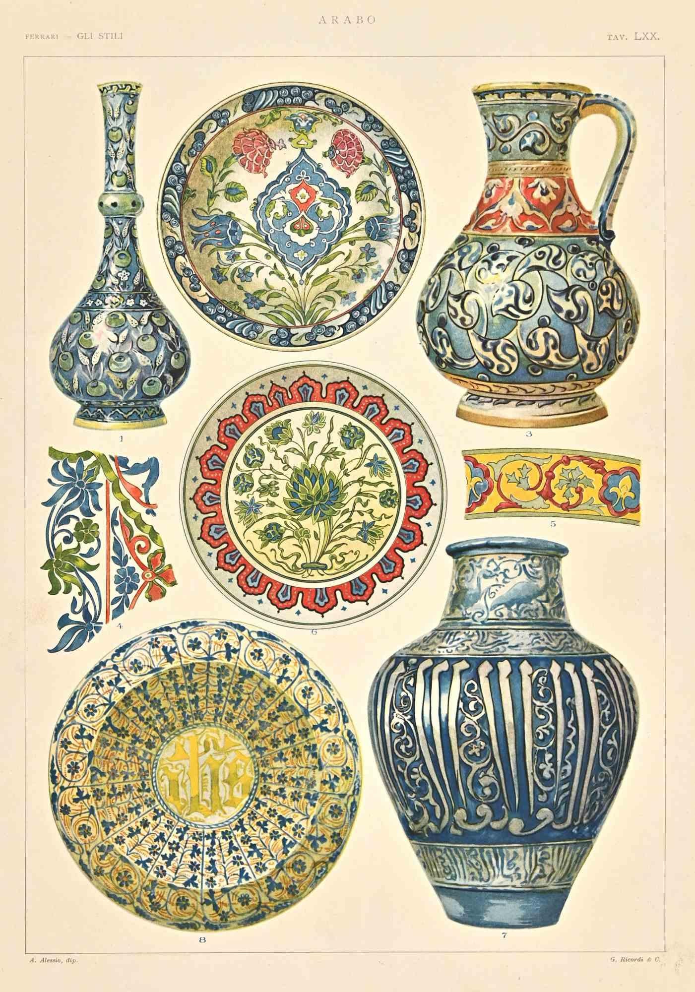 A. Alessio - Decorative Motifs- Indian - Chromolithograph by A. Alessio ...