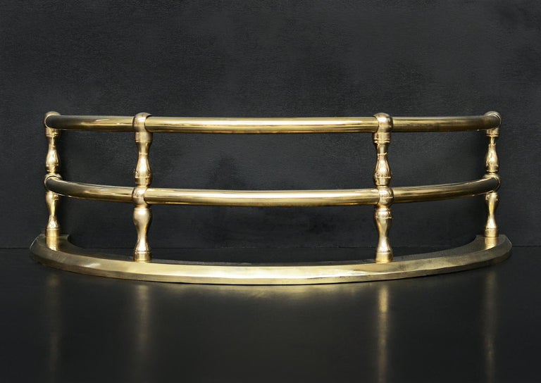 Architectural Railed Brass Half Round Fender For Sale at 1stDibs