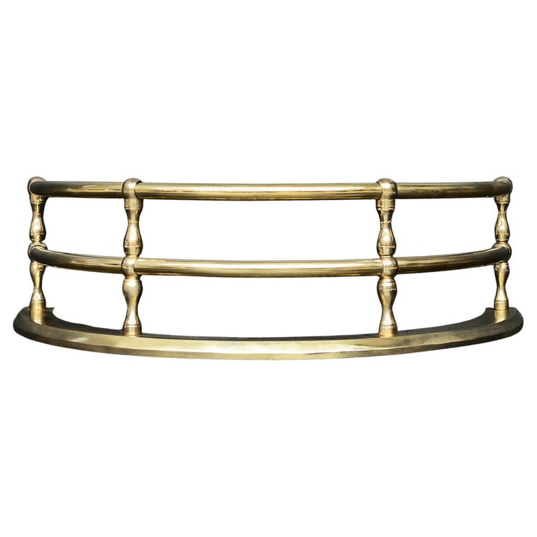 Architectural Railed Brass Half Round Fender For Sale at 1stDibs